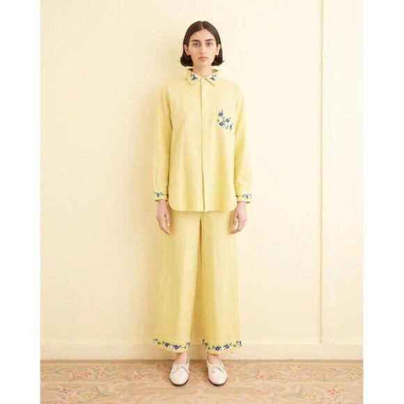 Bode | Tops | Bode Beaded Chicory Long Sleeve Shirt Top Buttondown ...